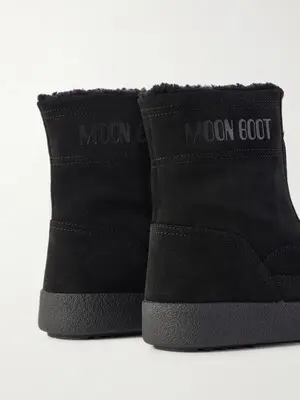 Moon Boot Lara Suede And Shearling Ankle Boots