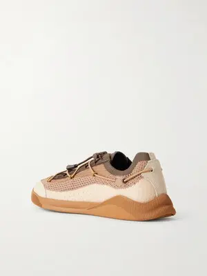 Moon Boot Moonlight Suede-trimmed Mesh Sneakers - Neutrals