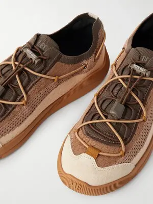 Moon Boot Moonlight Suede-trimmed Mesh Sneakers - Neutrals