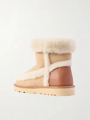 Chloé Dolcie Shearling-trimmed Suede Ankle Boots - Neutrals