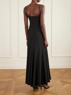 Staud Rila" Paneled Crepe Midi Dress