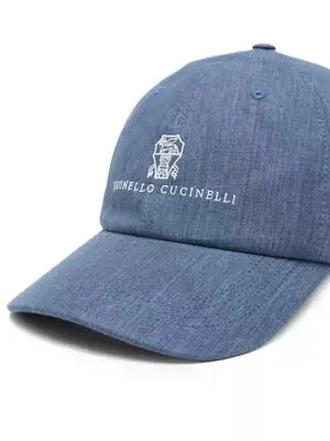 Brunello Cucinelli Logo Baseball Cap Blue