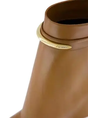 Givenchy Ankle Leather Boots With Gold-tone Hardware - Brown