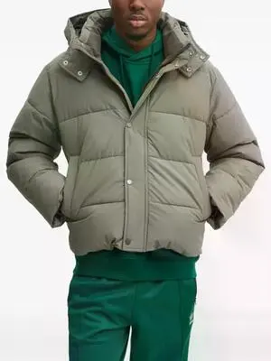 Abercrombie Puffer Jacket With Concealed Zip And Hood - Grey
