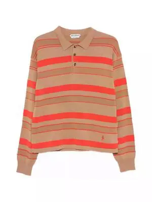 JW Anderson Striped Logo-embroidered Polo Shirt - Neutrals