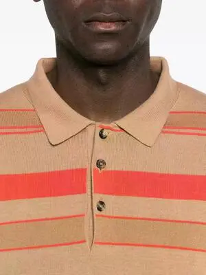 JW Anderson Striped Logo-embroidered Polo Shirt - Neutrals