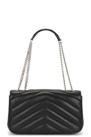 Saint Laurent Loulou Medium Chain Bag In Black