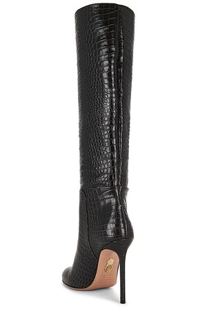 AQUAZZURA Sellier 105 Crocodile Embossed Leather Boots