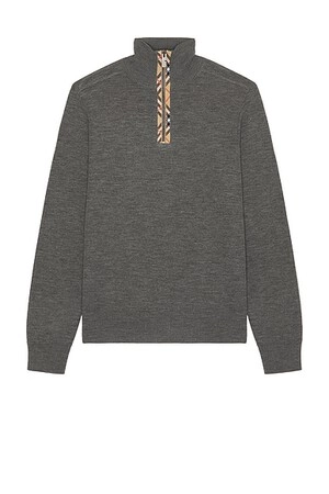 Burberry Cameron Quarter Zip Sweater - Grey