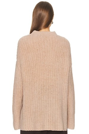 Lapointe Plush Boucle Oversized Crewneck Sweater - Champagne