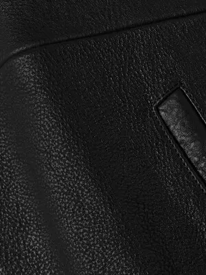 Nour Hammour Doran Paneled Textured Leather Bomber Jacket