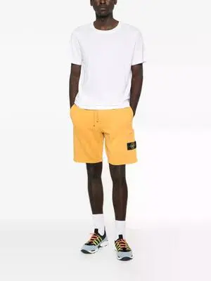 Stone Island Garment Dyed Organic Cotton Fleece Drawstring Shorts