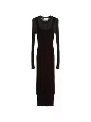 Sportmax Spxcaro Ribbed Knit Midi Dress - Black