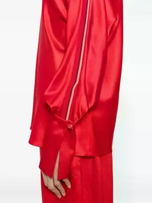 DANAME Asymmetric Neck Top With Buttoned Cuffs