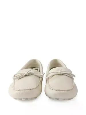 Prada Tie Detail Boat Shoes - Neutrals