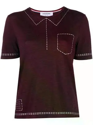 Thom Browne Trompe-l'œil Short-sleeve T-shirt - Red