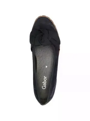 Gabor Bow Detail Round Toe Flat Pumps