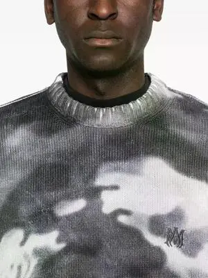 Amiri Camouflage Distressed Sweater
