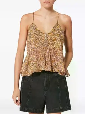 MARANT ETOILE Floral Print Spaghetti Strap Blouse