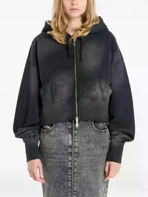 DIME Cropped Zip-Up Hoodie Grey