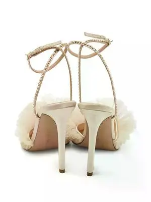 ALEXANDRE BIRMAN Kaya Lace Ankle-strap Pumps - Neutrals