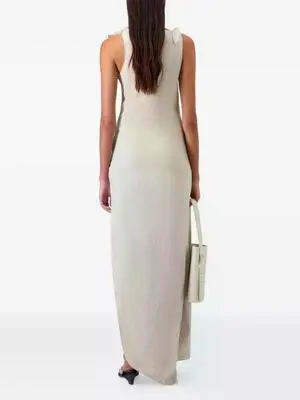 Coperni Rosette Knotted Maxi Dress - Neutrals