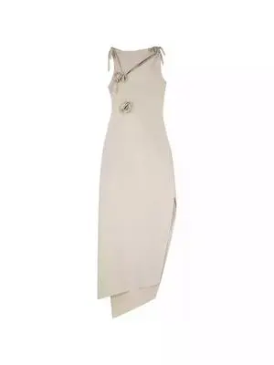 Coperni Rosette Knotted Maxi Dress - Neutrals
