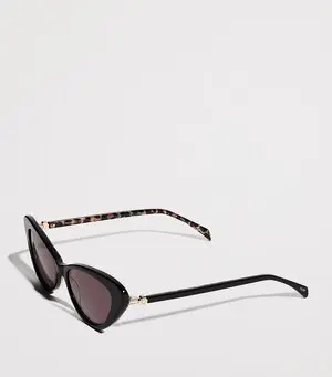 Maje Acetate Cat Eye Sunglasses - Black