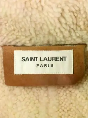 Saint Laurent Suede Coat With Shearling Trim And Hood
