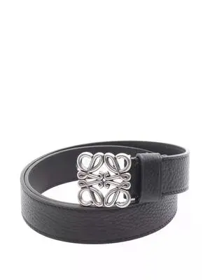 Loewe Anagram Buckle Leather Belt - Black