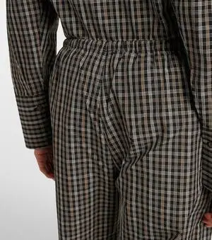 RÓHE Checked Cotton Wide-leg Trousers