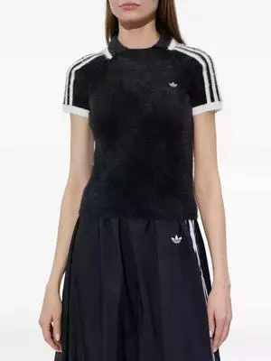 Adidas Cali Three Stripe Polo Top - Black