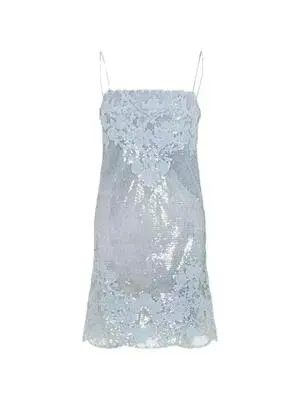 Ermanno Scervino Sequin Lace Mini Dress - Blue
