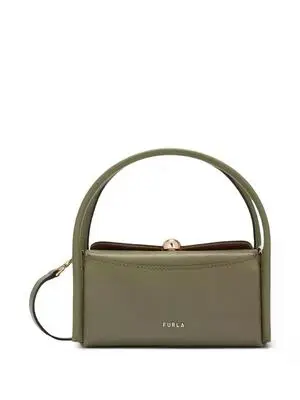 Furla Furla Mini Nicole Grained Leather Tote Bag Green