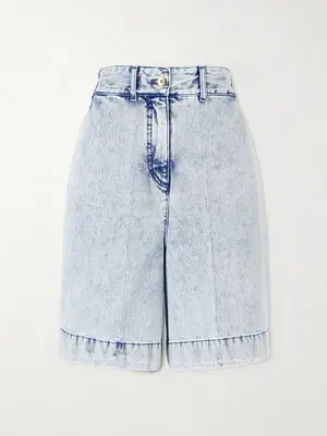 PATOU Acid Wash Denim Bermuda Shorts - Blue
