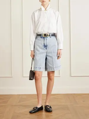PATOU Acid Wash Denim Bermuda Shorts