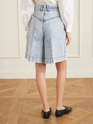 PATOU Acid Wash Denim Bermuda Shorts