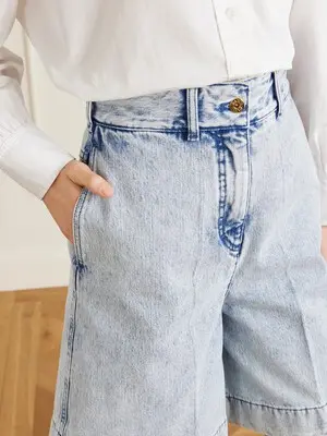 PATOU Acid Wash Denim Bermuda Shorts