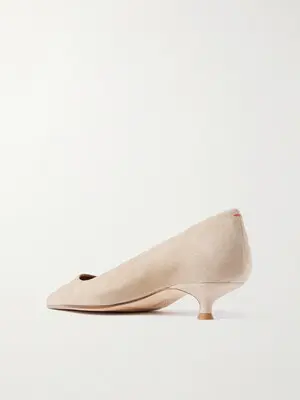 AeydĒ Cari Suede Pointed Toe Kitten Heel Pumps