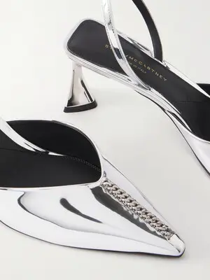 Stella McCartney Elsa Metallic Slingback Pumps