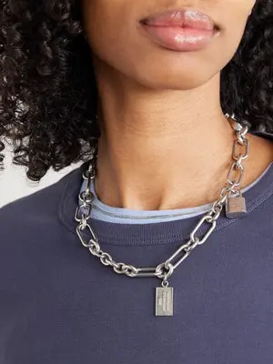 Acne Studios Tone Padlock Charm Necklace