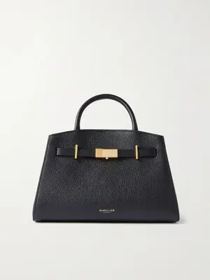 DEMELLIER Small Textured Leather Tote - Black