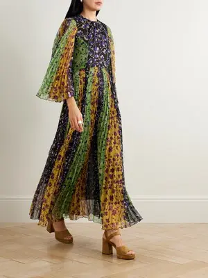 La DoubleJ Angel Pleated Maxi Dress
