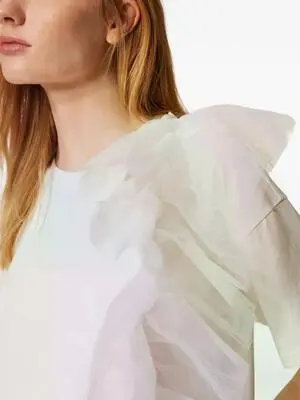 TWINSET Cotton Jersey T-shirt With Tulle Detailing