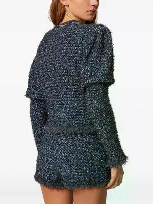 TWINSET Frayed Knit Jacquard Shorts