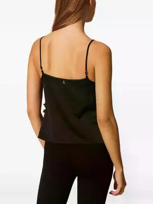 TWINSET Crêpe De Chine And Tulle Top With Flowers