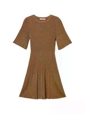 TWINSET Lurex Knit Dress - Brown