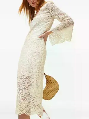 TWINSET Lace Flared Midi Dress