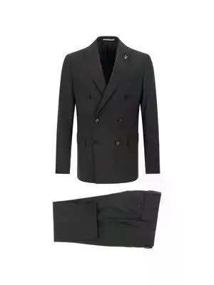 Pal Zileri Lord Double-breasted Brooch-detail Suit - Grey