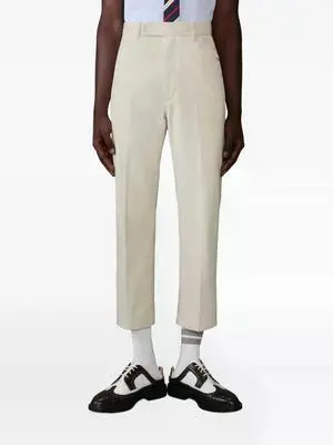 Thom Browne Corduroy-texture Tapered Chino Trousers - Neutrals